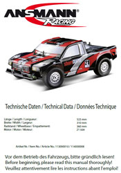Ansmann Racing Short Course 4WD Nitro Manual