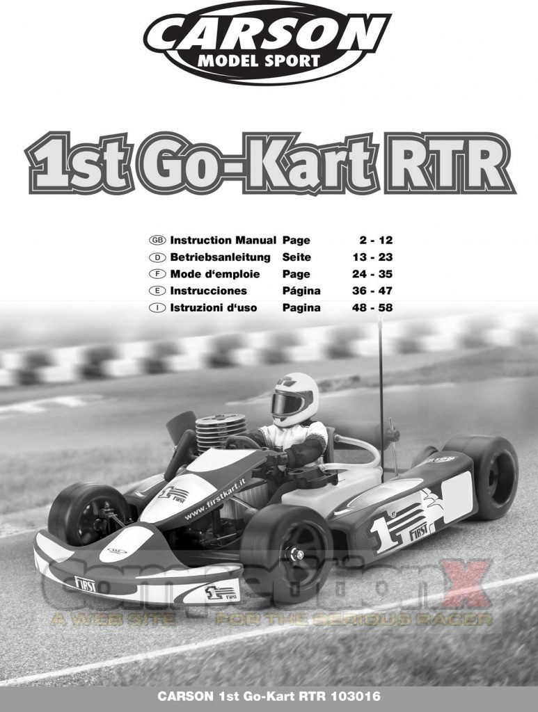 Carson Modelsport Race Kart 2008 RTR Manual